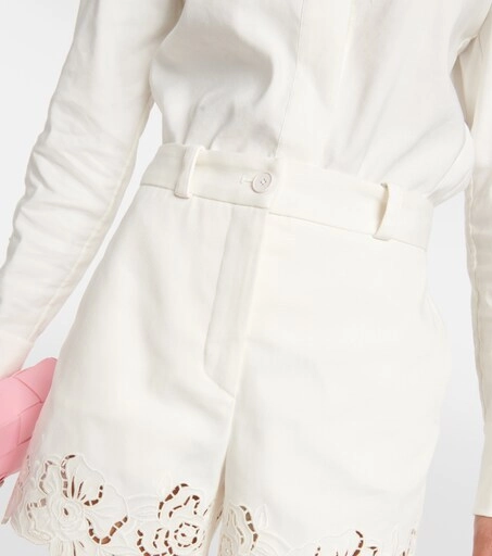 Elie Saab Embroidered Cotton Shorts