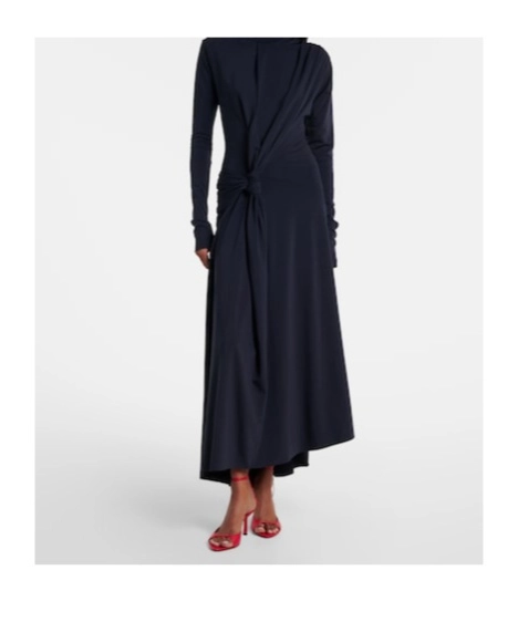Victoria Beckham Gathered Jersey Midi Dress