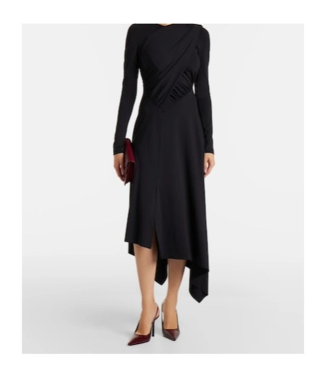 Victoria Beckham Draped Jersey Wrap Dress - Black