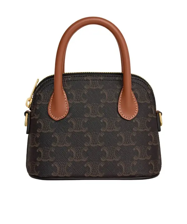 Celine Mini Honorine In Triomphe Canvas And Calfskin - Tan