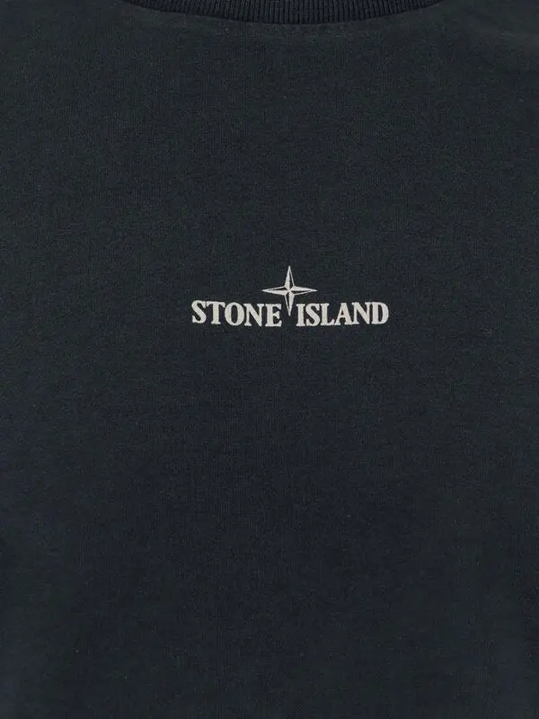 Stone Island Logo Printed Crewneck T-shirt