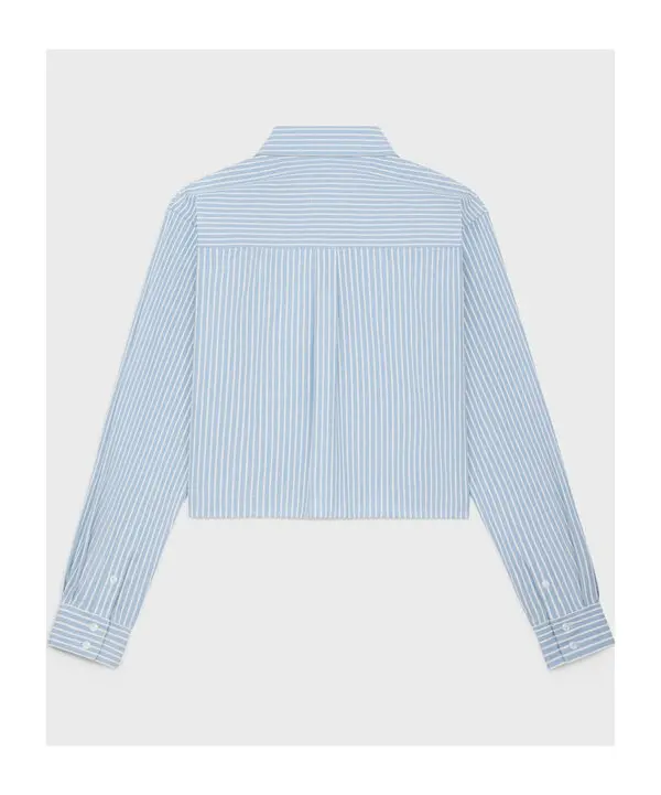 Celine Cropped Shirt In Hickory Striped Cotton