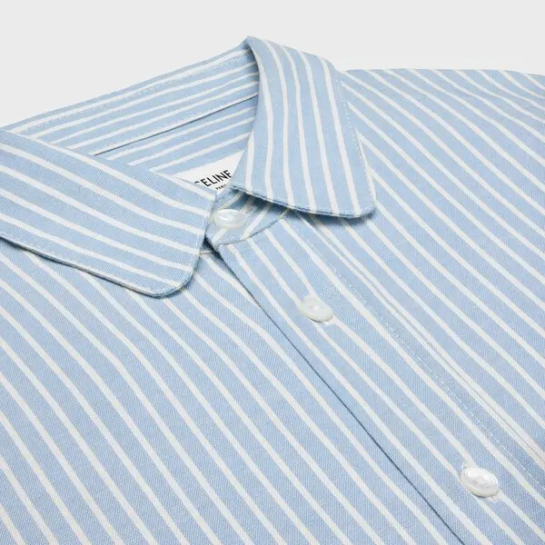 Celine Cropped Shirt In Hickory Striped Cotton