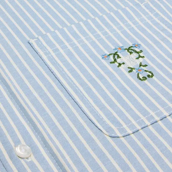 Celine Cropped Shirt In Hickory Striped Cotton