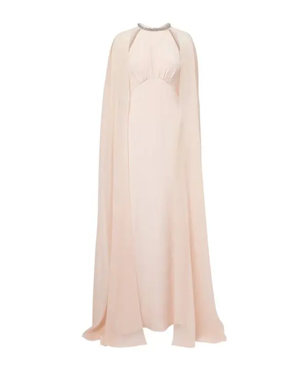 Roland Mouret Embellished Caped Gown