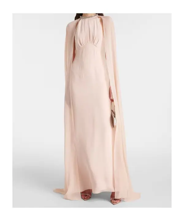 Roland Mouret Embellished Caped Gown