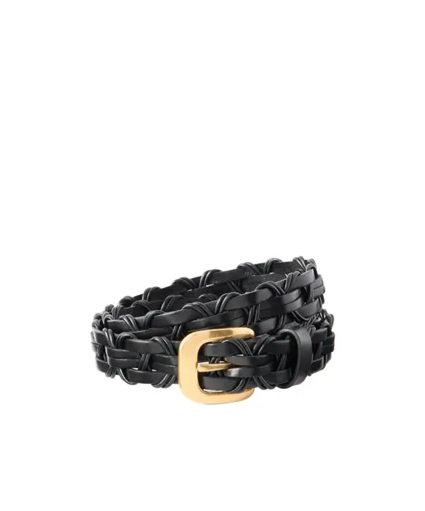 THE ROW Cord Woven Leather Belt - Black