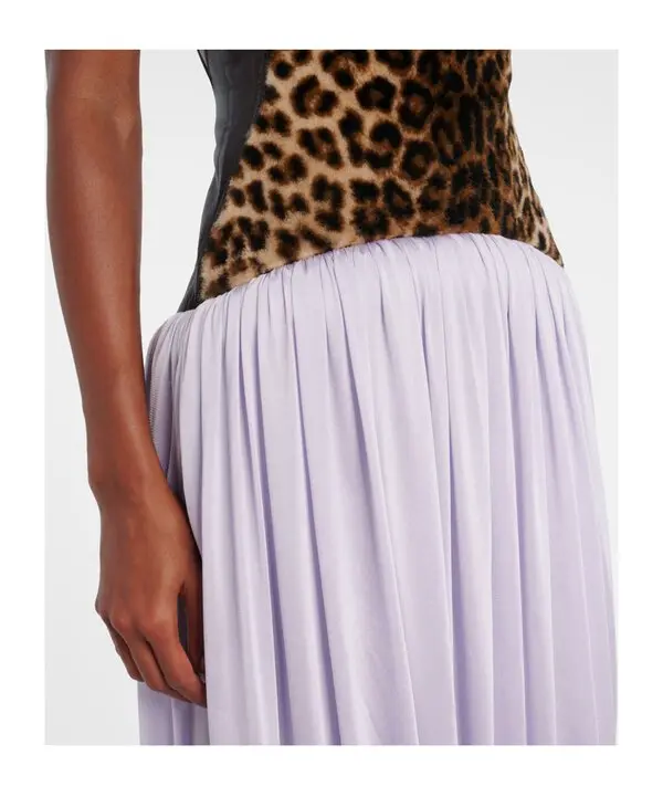 JACQUES WEI Leopard Print Draped Dress