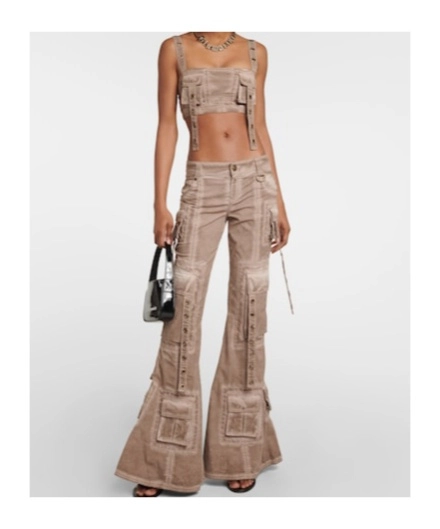 Blumarine Embellished Low-rise Flared Jeans