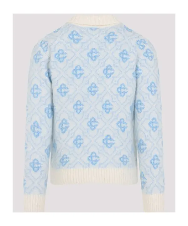 Casablanca Monogram Zipped Jumper With Lapel Collar