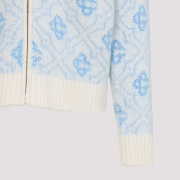 Casablanca Monogram Zipped Jumper With Lapel Collar