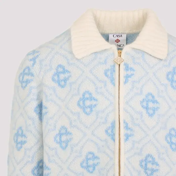 Casablanca Monogram Zipped Jumper With Lapel Collar