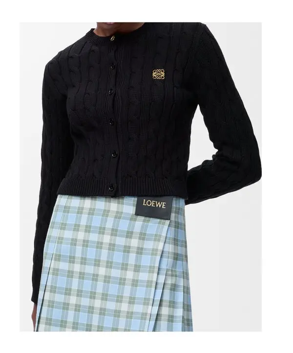 Loewe Logo Embroidered Crewneck Cardigan