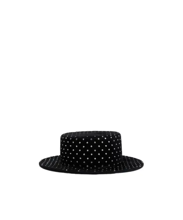 Ruslan Baginskiy Embellished Felt Canotier Hat - Black
