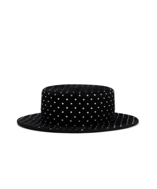 Ruslan Baginskiy Embellished Felt Canotier Hat