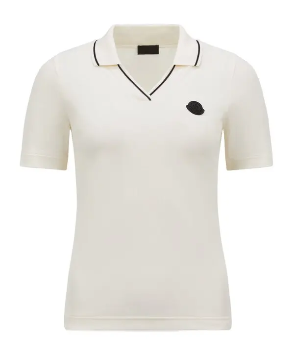Moncler Logo Patch Piquet Polo Shirt