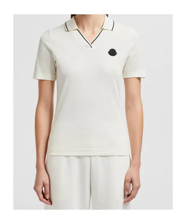 Moncler Logo Patch Piquet Polo Shirt