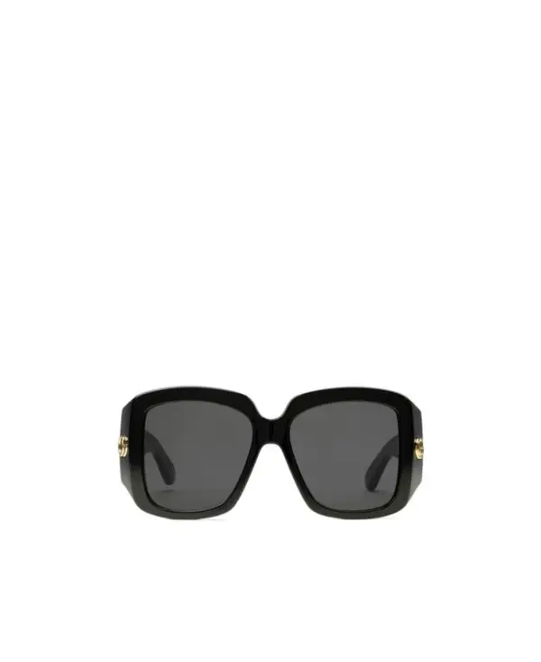 Gucci Square Frame Sunglasses With Double G Detail - Black