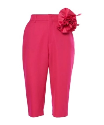 AREA Floral-appliqué Wool Capri Pants