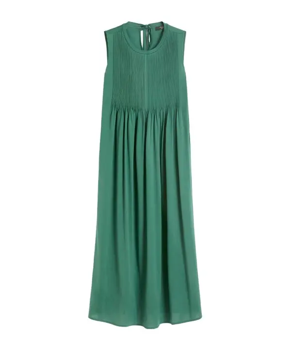 Max Mara Sleeveless Pleated Dress - Green