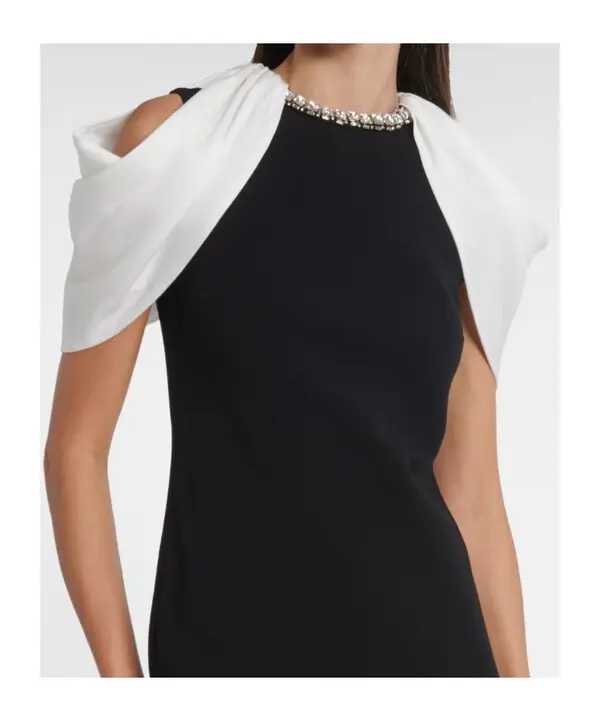 Roland Mouret Embellished Cape Effect Gown