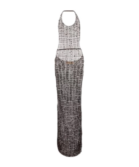 AYA MUSE Cutout Sequined Maxi Dress - Gray