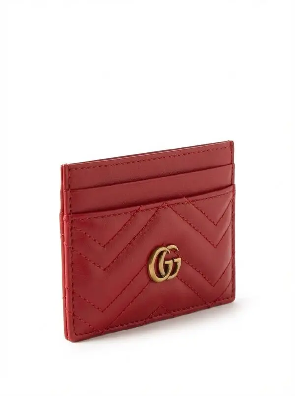 Gucci Gg Marmont Card Case - Red