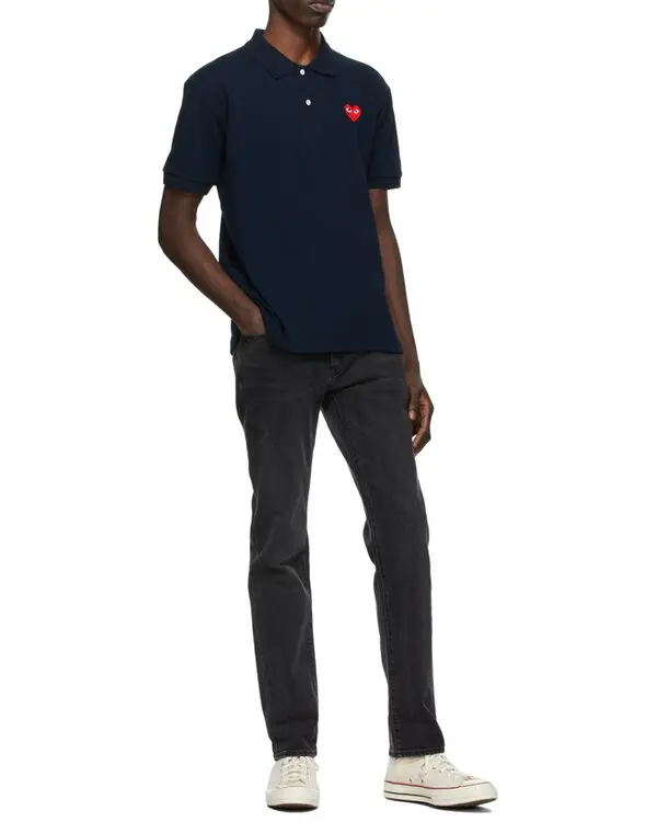 Play Comme Des Garcon Heart Patch Polo Shirt