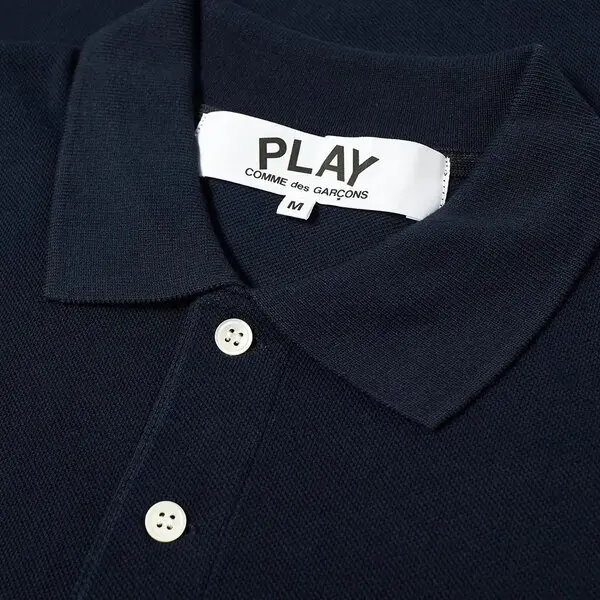 Play Comme Des Garcon Heart Patch Polo Shirt