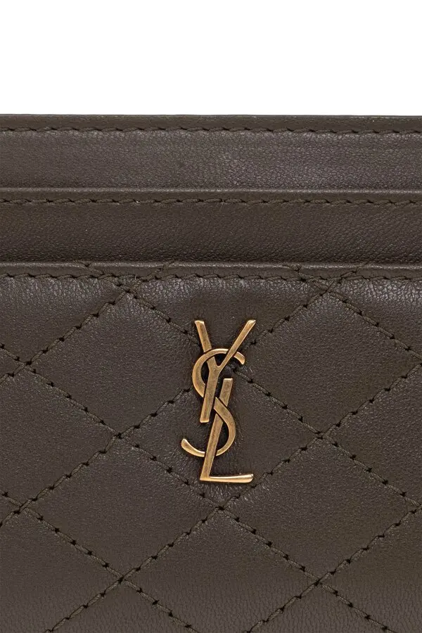 Saint Laurent Logo Plaque Quilted Cardholder