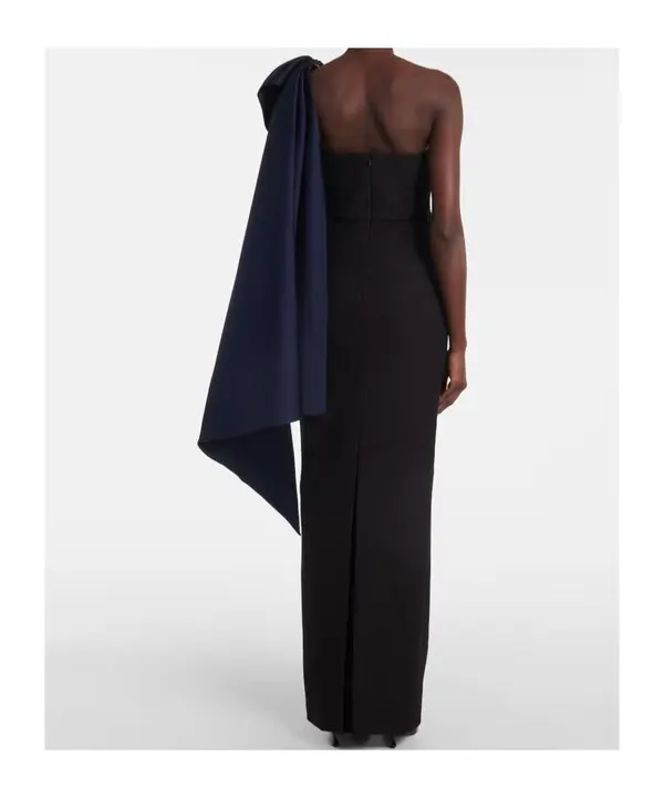 Roland Mouret Bow Detail Draped Taffeta Gown