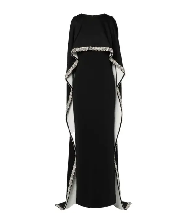Roland Mouret Embellished Satin Crepe Gown