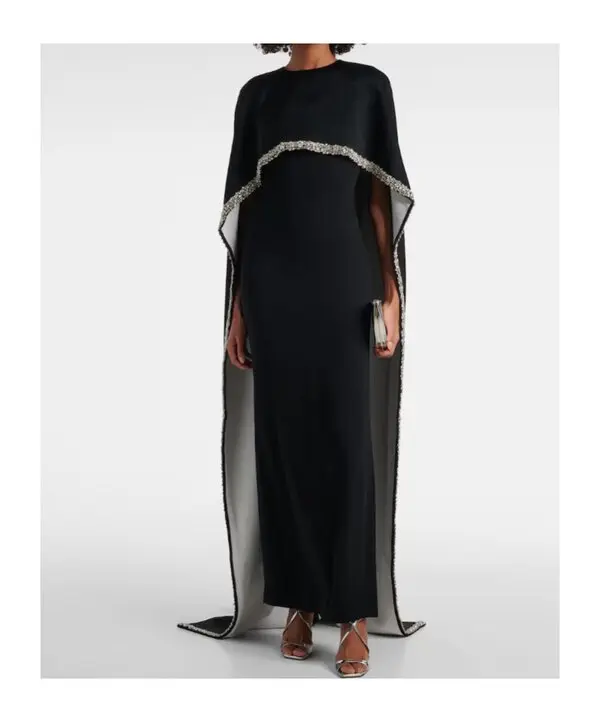 Roland Mouret Embellished Satin Crepe Gown