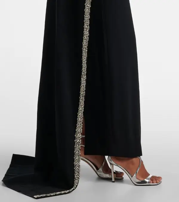 Roland Mouret Embellished Satin Crepe Gown