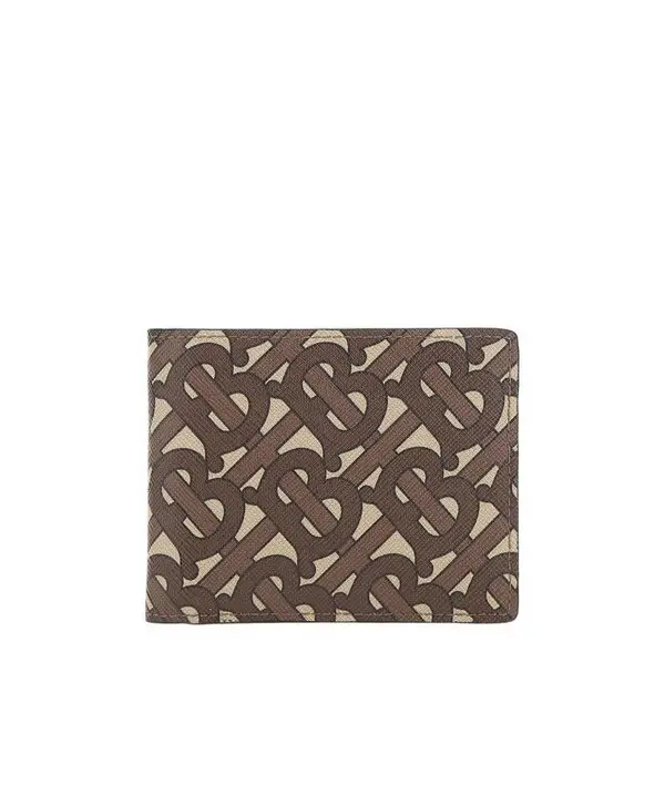Burberry Monogram Print Bifold Wallet - Brown
