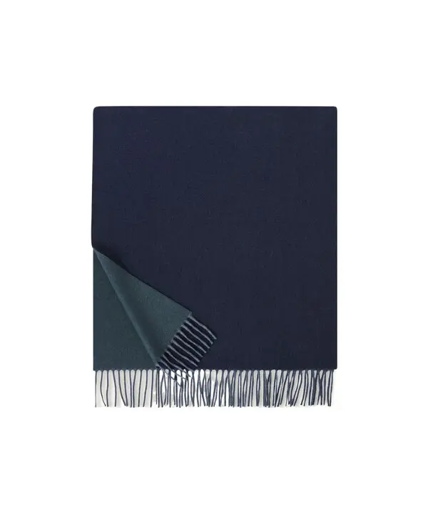 Loro Piana Fringed Scarf - Eclipse Blue/black Jade