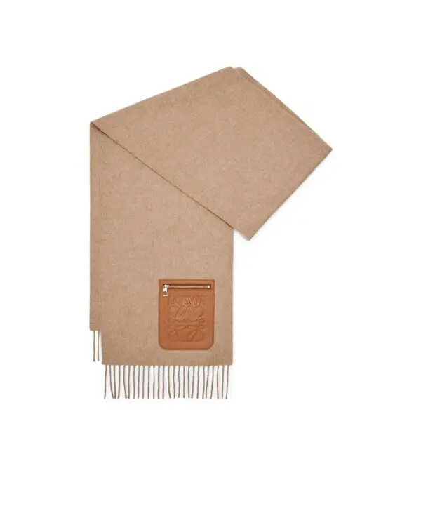 Loewe Wool And Cashmere Scarf - Brown