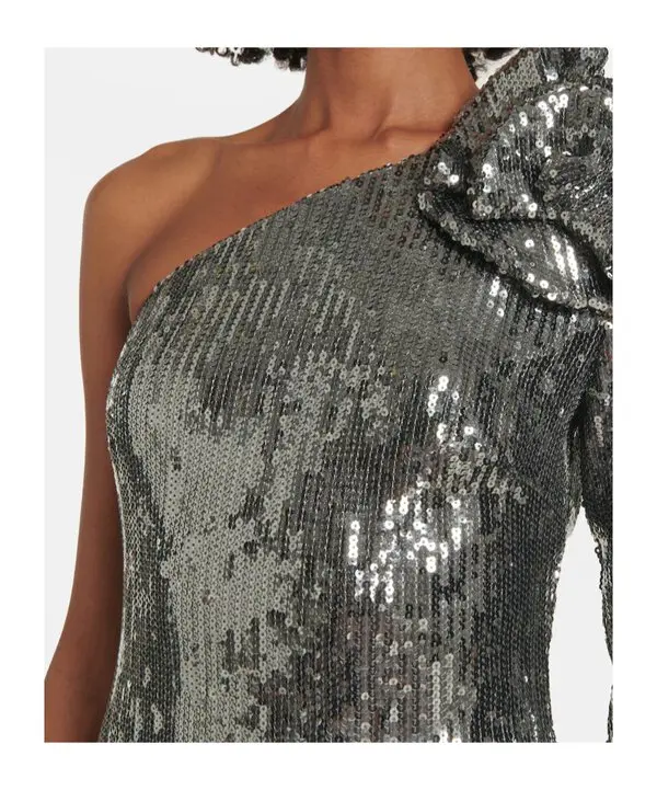 Roland Mouret Floral-appliqué Sequined Gown