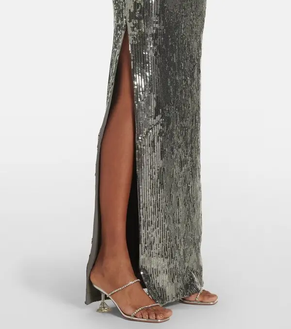 Roland Mouret Floral-appliqué Sequined Gown