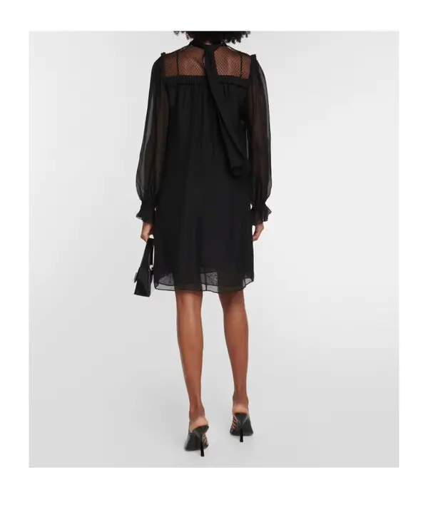 Dorothee Schumacher Long Sleeve Dress With Lace Trim And Ruffles