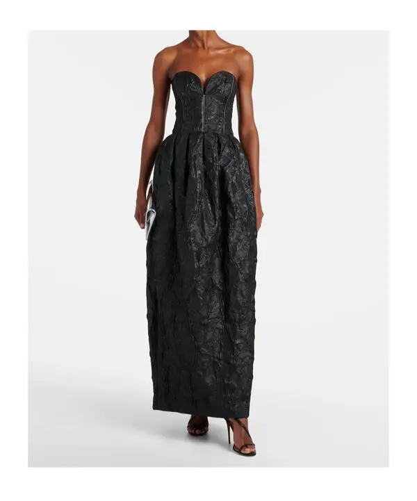 Simkhai Strapless Jacquard Maxi Dress