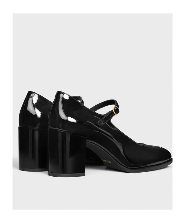 Celine Lily Perforated Triomphe Babies In Patent Calfskin