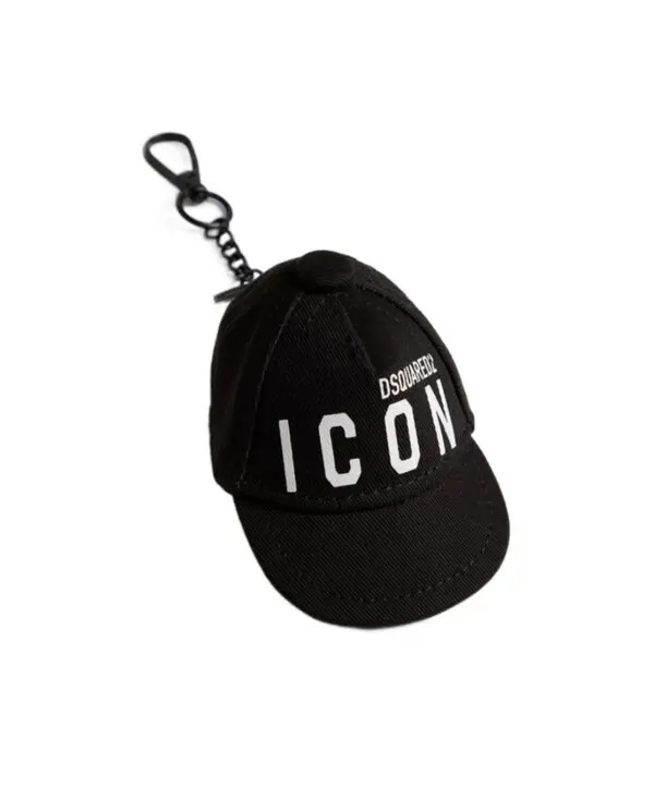 Dsquared2 Icon Logo-printed Baseball Cap Charm Keychain - Black