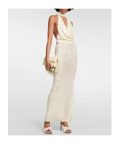 AYA MUSE Sequined Halterneck Maxi Dress