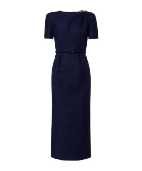 Roland Mouret Belted Boucle Midi Dress