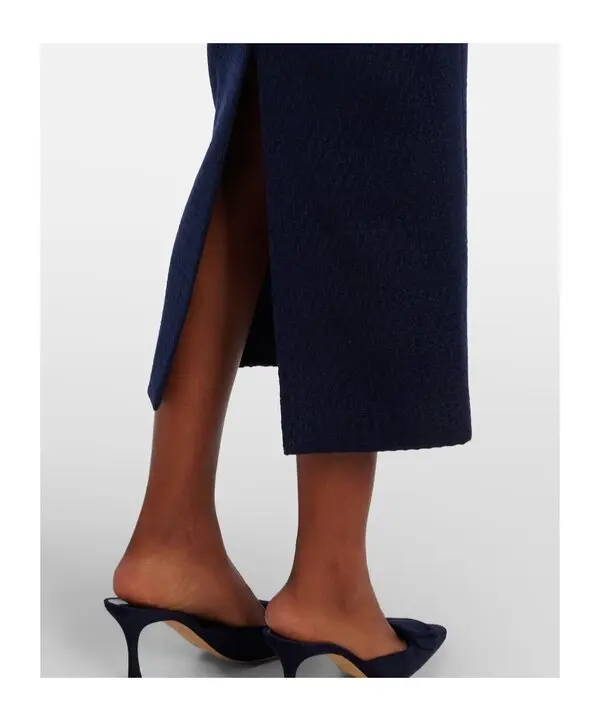 Roland Mouret Belted Boucle Midi Dress
