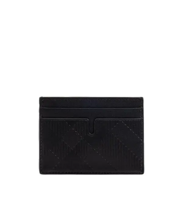 Burberry Check-embossed Open Top Cardholder