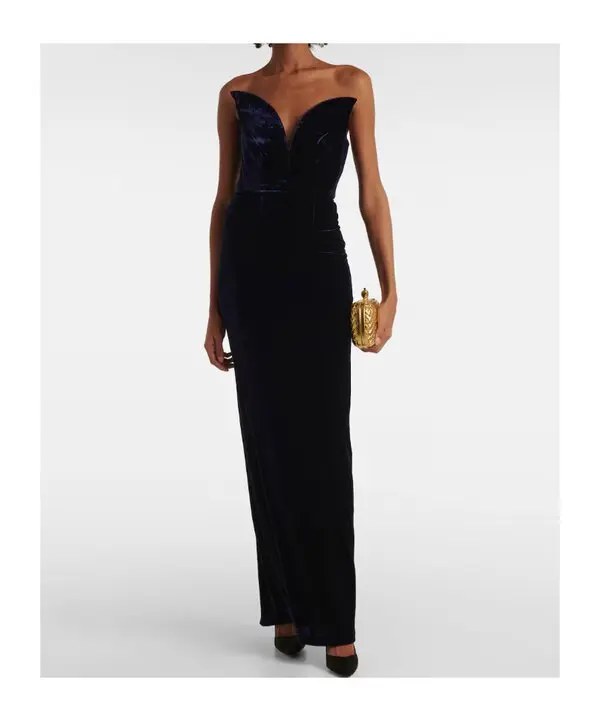 Roland Mouret Strapless Velvet Gown