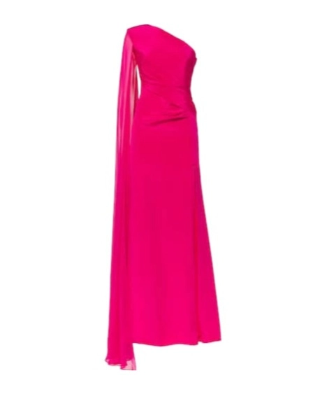 Roland Mouret Asymmetic Silk Chiffon Gown - Pink