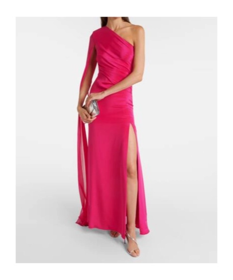 Roland Mouret Asymmetrical One-shoulder Silk Chiffon Gown With Slit